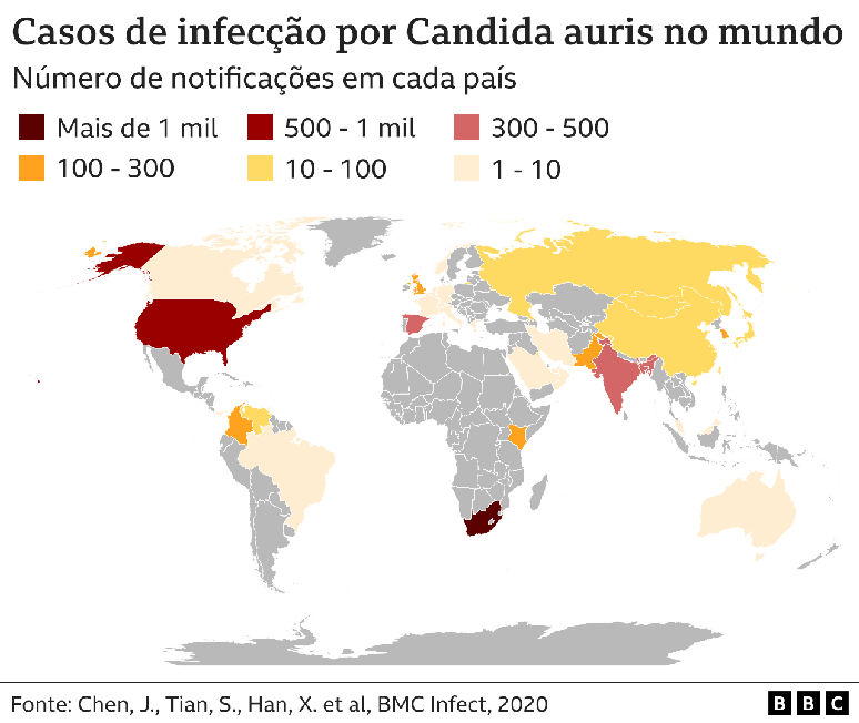 A infecção mortal por fungo que se espalha pelos EUA