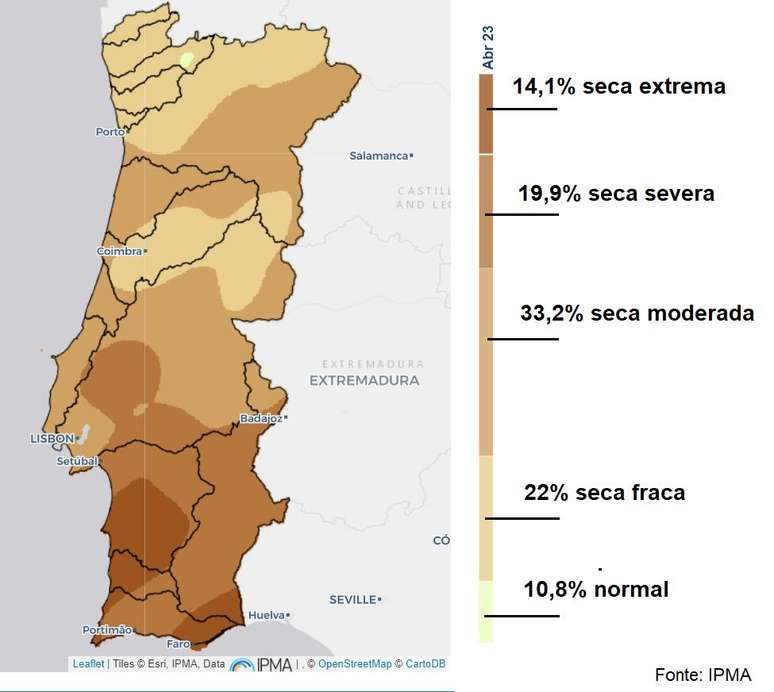 Portugal enfrenta a maior seca em anos