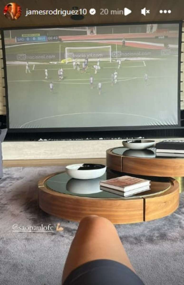 Ainda na Colômbia, James Rodríguez posta foto acompanhando jogo do São ...