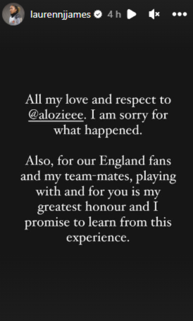 Lauren James pede desculpas após expulsão: “Vou aprender com essa experiência"