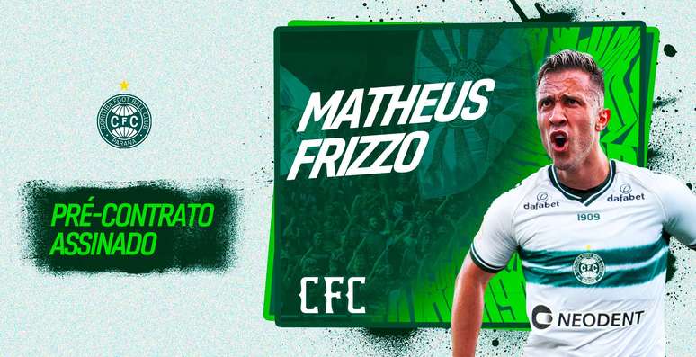 Coritiba oficializa a chegada do meia Matheus Frizzo para a temporada 2024