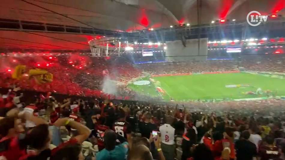 Torcida do Flamengo dá show nas arquibancadas antes da bola rolar no ...