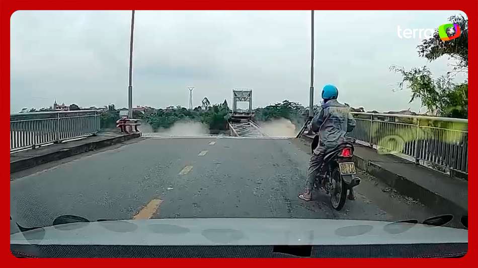 Ponte colapsa e lança caminhão em rio durante passagem de supertufão no ...